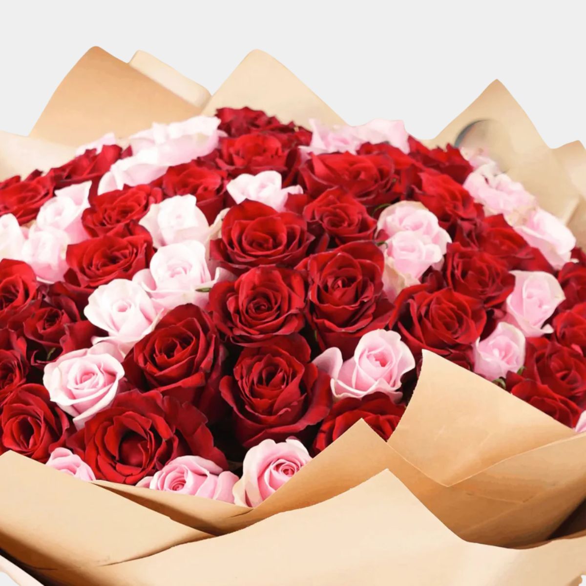 200 Luxury Red & Pink Roses Bouquet | FloraKuwait